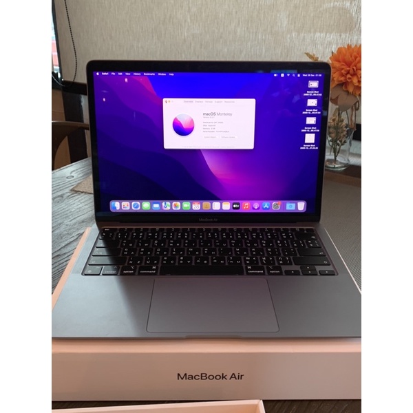 MBA(M1,13-inch) ประกันศูนย์ถึง03พฤษภาคมปี2566 RAM8GB SSD256GB อุปกรณ์ ...