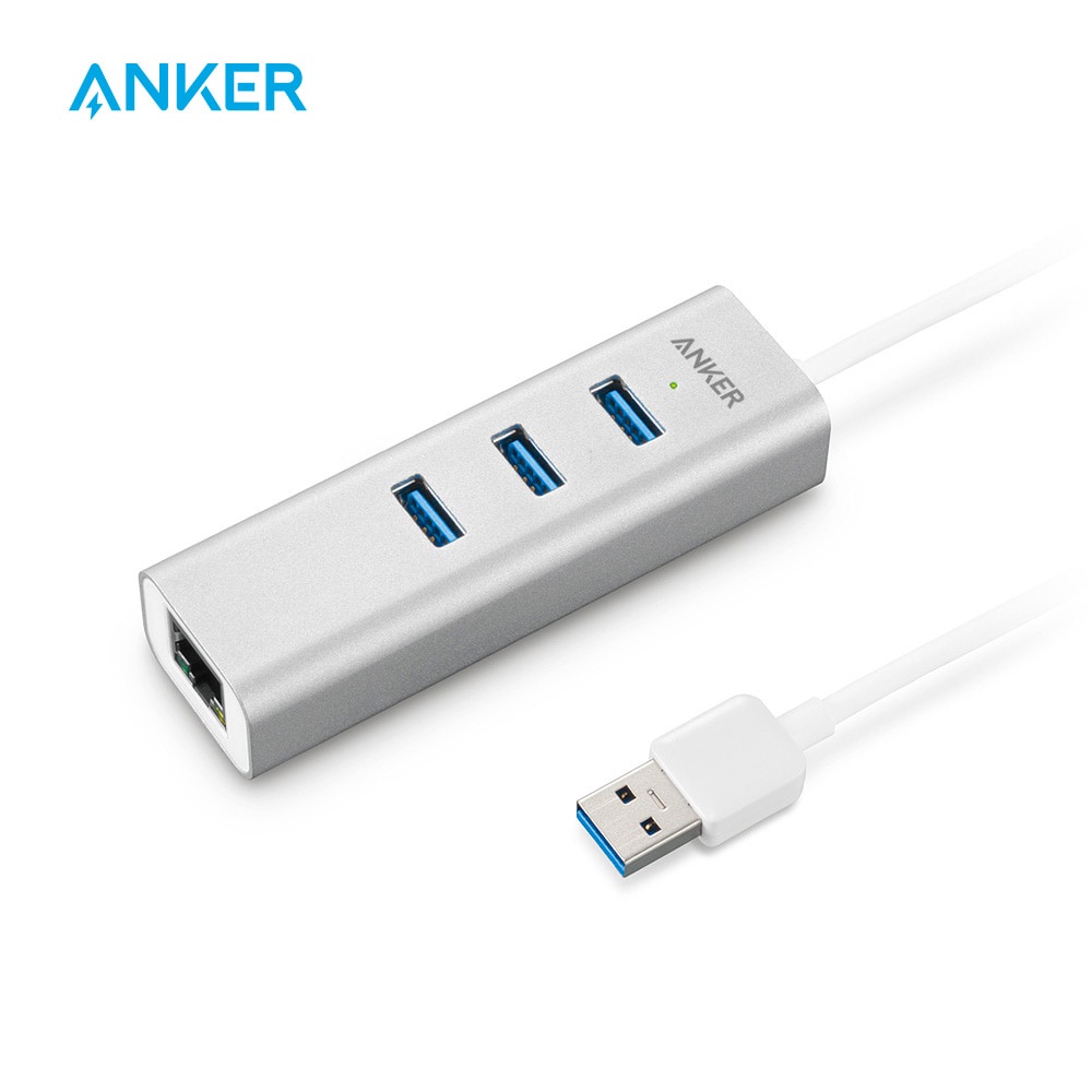 Anker Unibody 3Port USB 3.0 and Gigabit Ethernet Hub &1.3ft USB 3.0 ...