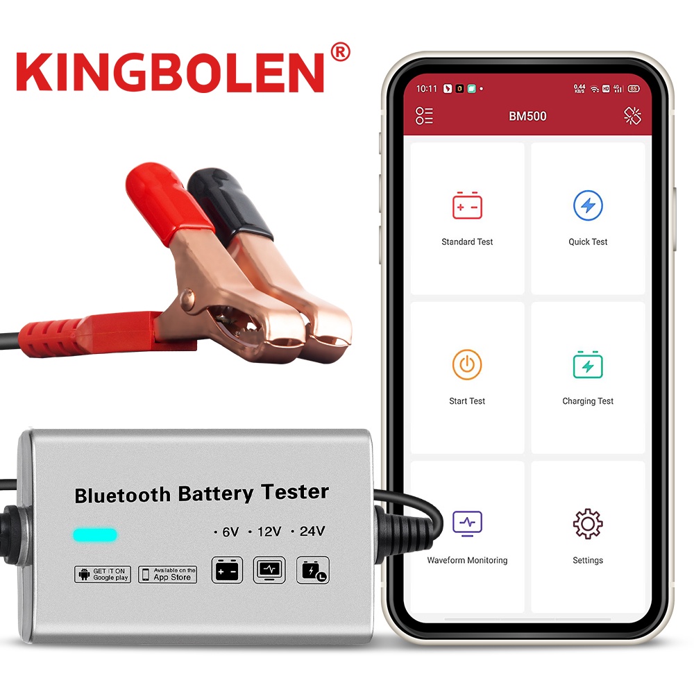 BM500 Bluetooth 4.2 Battery Tester 6V 12V 24V Battery Monitor Car ...