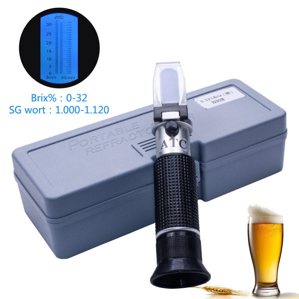 0~32%Brix/1.000-1.120 Beer Wort Refractometer Double Scale SG ...