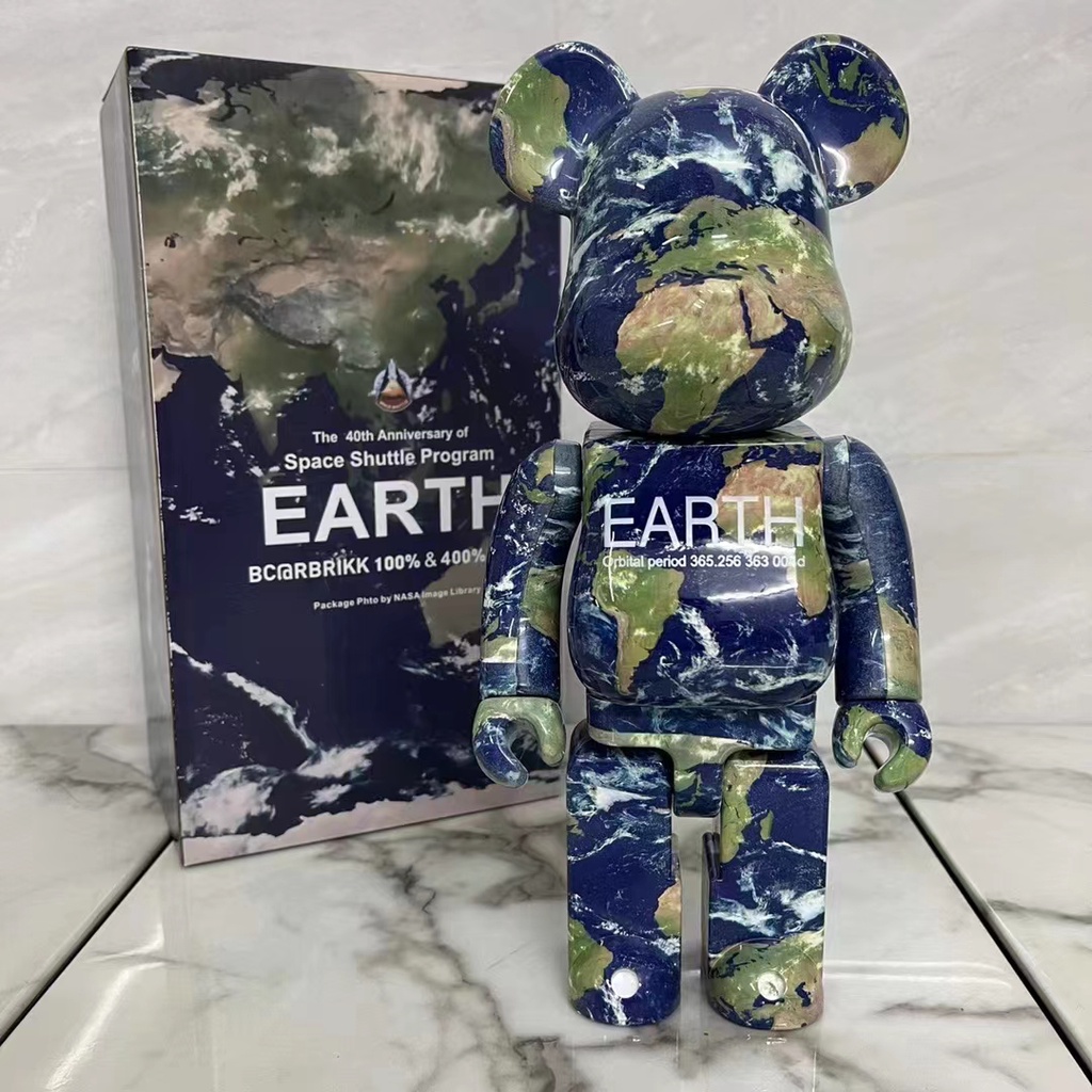 Bearbrick 400% Earth and Earth Surface Moon Mars Black Hole ABS Plastic ...