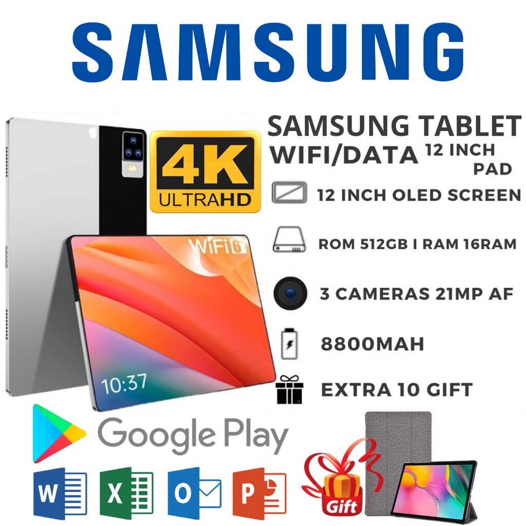 5G Tablet Samsung Galaxy 12 Inch Tablet P20 16GB+512GB Learning Tablet ...