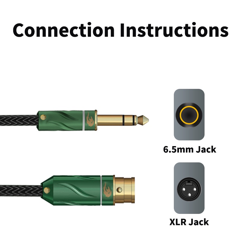 Golley LION XLR Female to 14 Inch 6.35mm TRS Jack Lead Balanced Signal ...