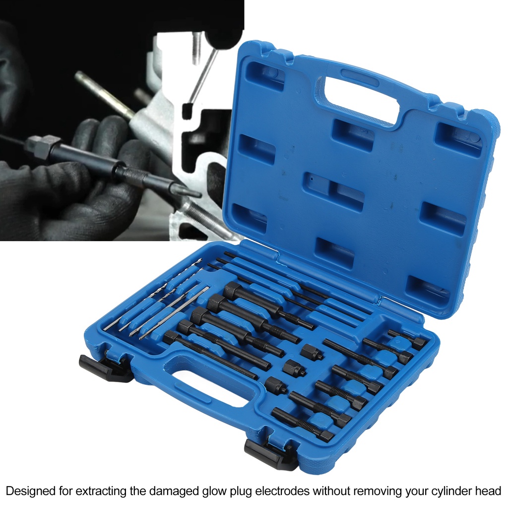 Industrial Shop 22PCS/Set Glow Plug Electrodes Removal Tool Kit Metal ...