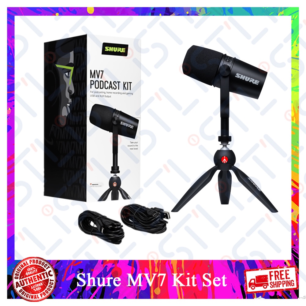 ufc Shure MV7 USB Podcast Microphone Kit Set xoz | Shopee Thailand