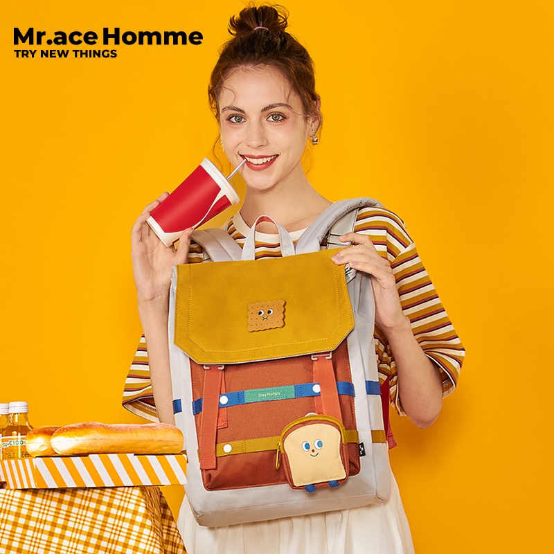 Mr. ace Homme Foodie Series Student Bag กระเป๋าเป้สะพายหลัง ใส่แล็ปท็อป ...
