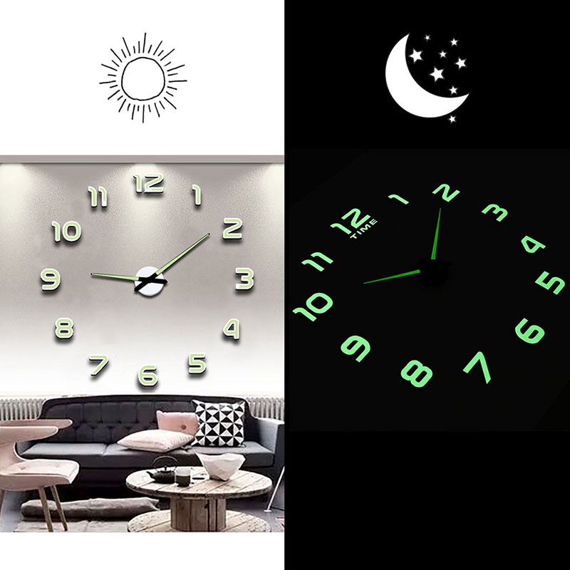 3d Newest Diy Digital Wall Clock Detachable Art Decal Sticker Clock ...