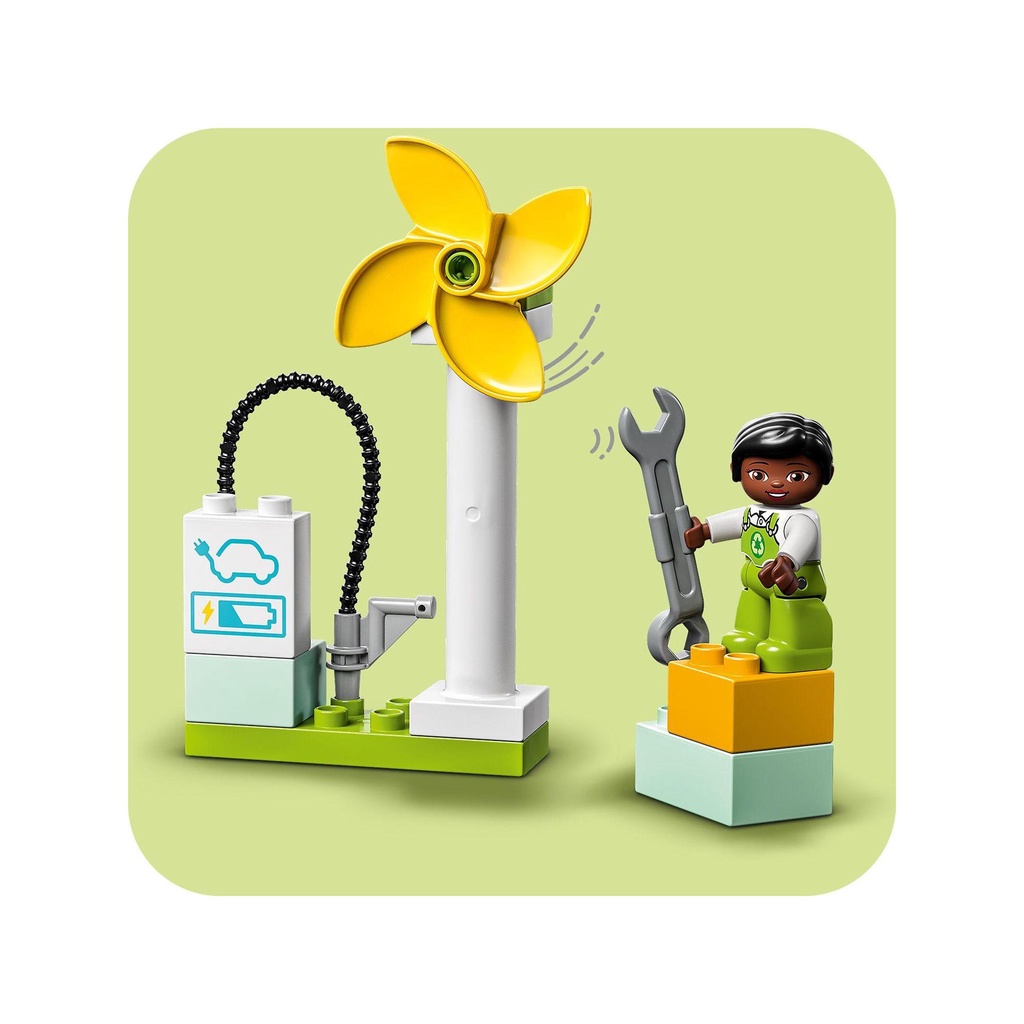 LEGO DUPLO Town 10985 Wind Turbine and Electric Car Building Toy Set ...