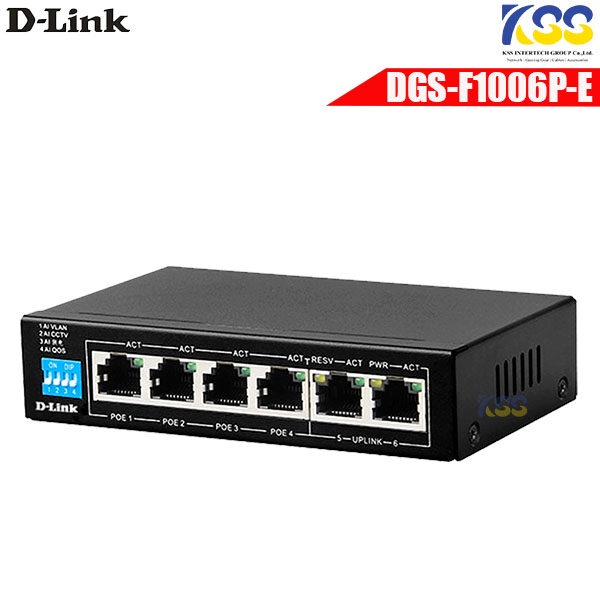 D-LINK 6-PORT 10/100 SWITCH WITH 4 PoE PORTS AND 2 UPLINK PORTS ...