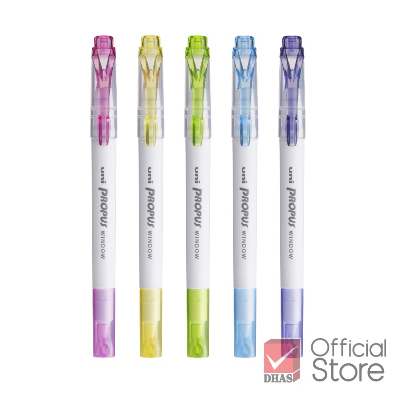 Uni ปากกาไฮไลท์ ปากกาเน้นข้อความ 2 หัว Propus Window ชุด PUS-103T ...