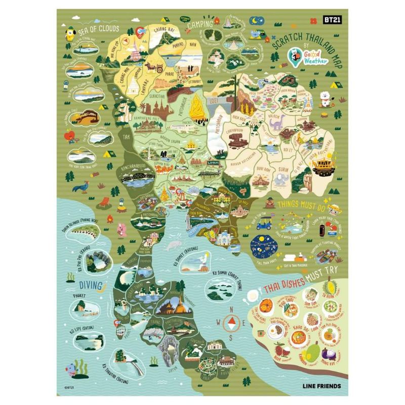 แผนที่ขูดได้ Good Weather Scratch Map ดีไซน์น่ารัก คุณภาพเยี่ยม ...