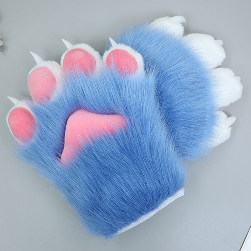 ถุงมือ Plush 2 Pcs Cartoon Plush Cat Cosplay Costume Nails Claws Gloves ...