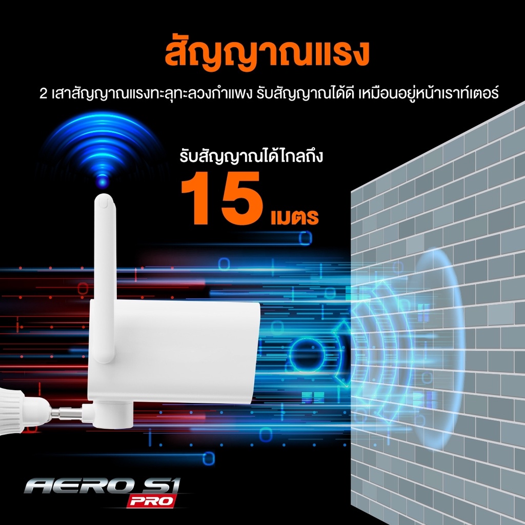 หมุนได้ 180 AXON Aero S1 and PRO กล้องวงจรปิด ชัด 2K กล้องบ้าน กันขโมย มี WIFI กล้อง IP camera ...