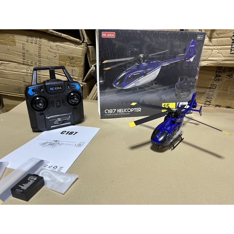 เฮลิคอปเตอร์บังคับวิทยุC187 HELICOPTER 4CH 2.4GHz รีโมท6AXIS แบตเตอรี่ ...
