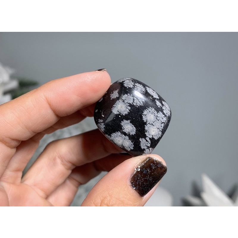 1Pc Natural SnowFlake Obsidian Tumble Stone / Top High Quality ...