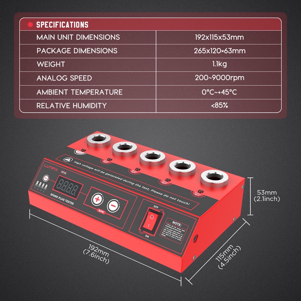 MRCARTOOL LUTIFIX ST110 เครื่องทดสอบหัวเทียนรถยนต์เครื่องทดสอบการจุดระเบิดเครื่องมือวินิจฉัย ...