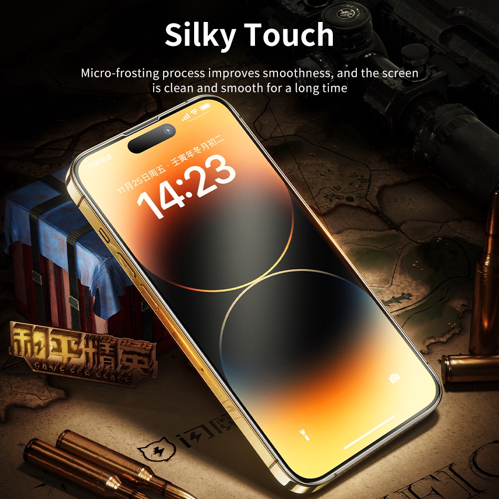 SmartDevil ฟิล์มกระจกนิรภัยกันรอยหน้าจอ ผิวด้าน ลายเกมปีศาจ สําหรับ iPhone 14 Promax 14 Pro 14 ...