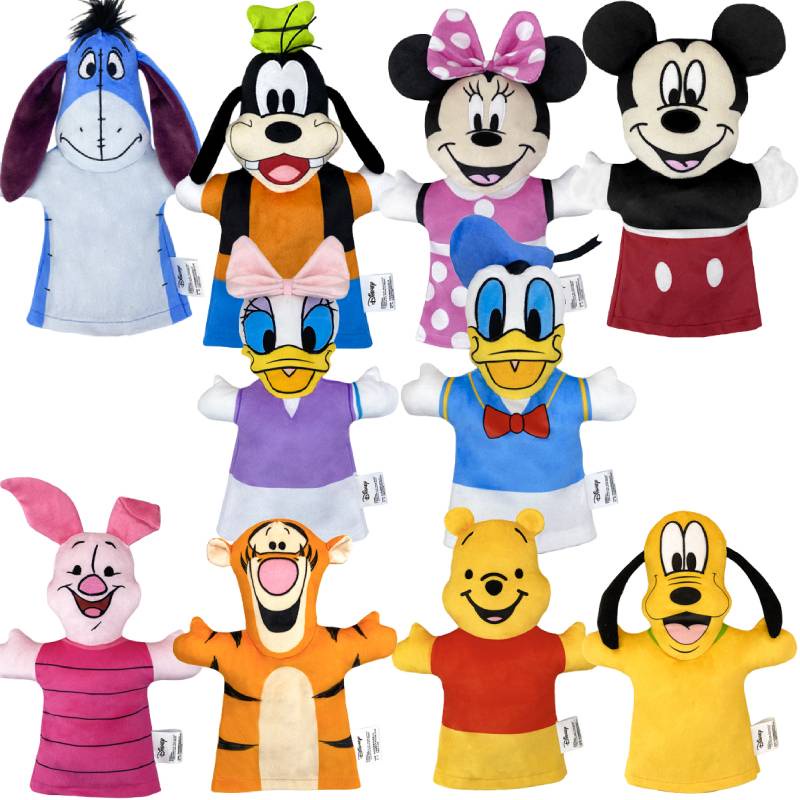 Disney Puppets Doll Mickey Minnie Tiger Winnie Piglet Eeyore Donald ...