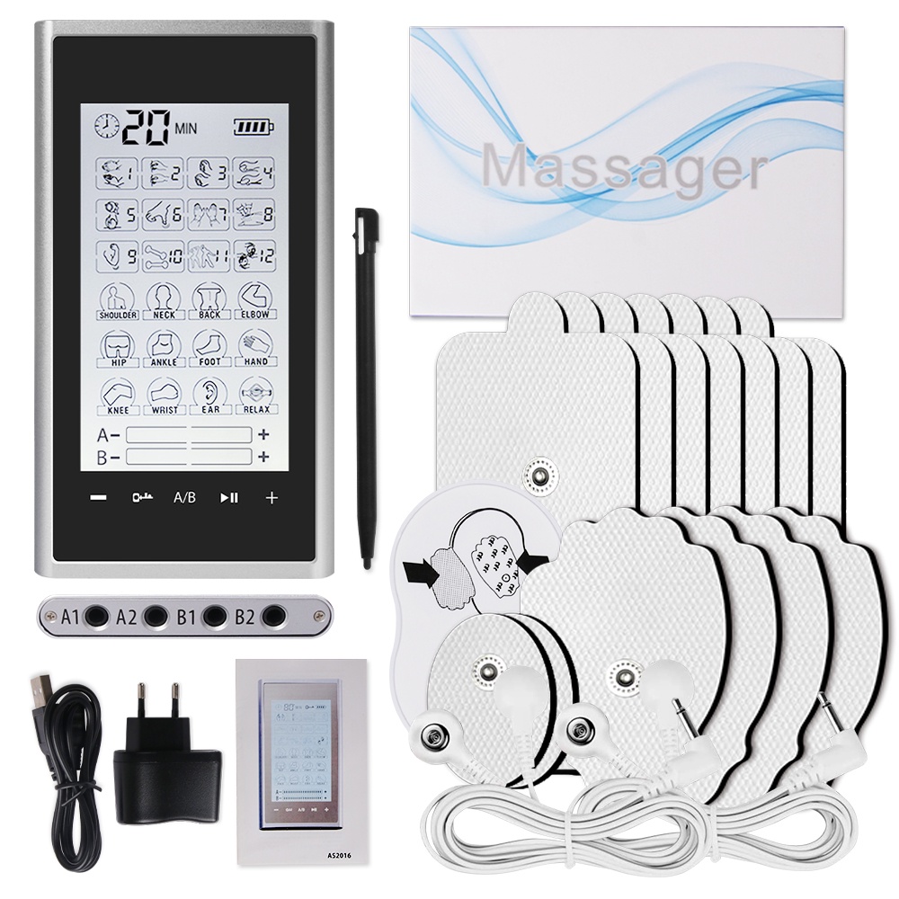 4 Output Channel 24 Modes EMS Eletric Professional Muscle Stimulation ...