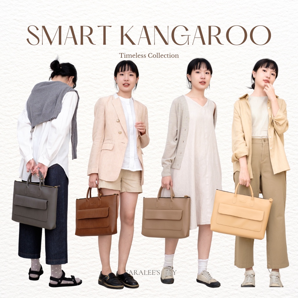 Waralee's Day - Smart Kangaroo กระเป๋าใส่เอกสาร หนังนิ่ม (ใส่ A4, laptop 13”) | Shopee Thailand
