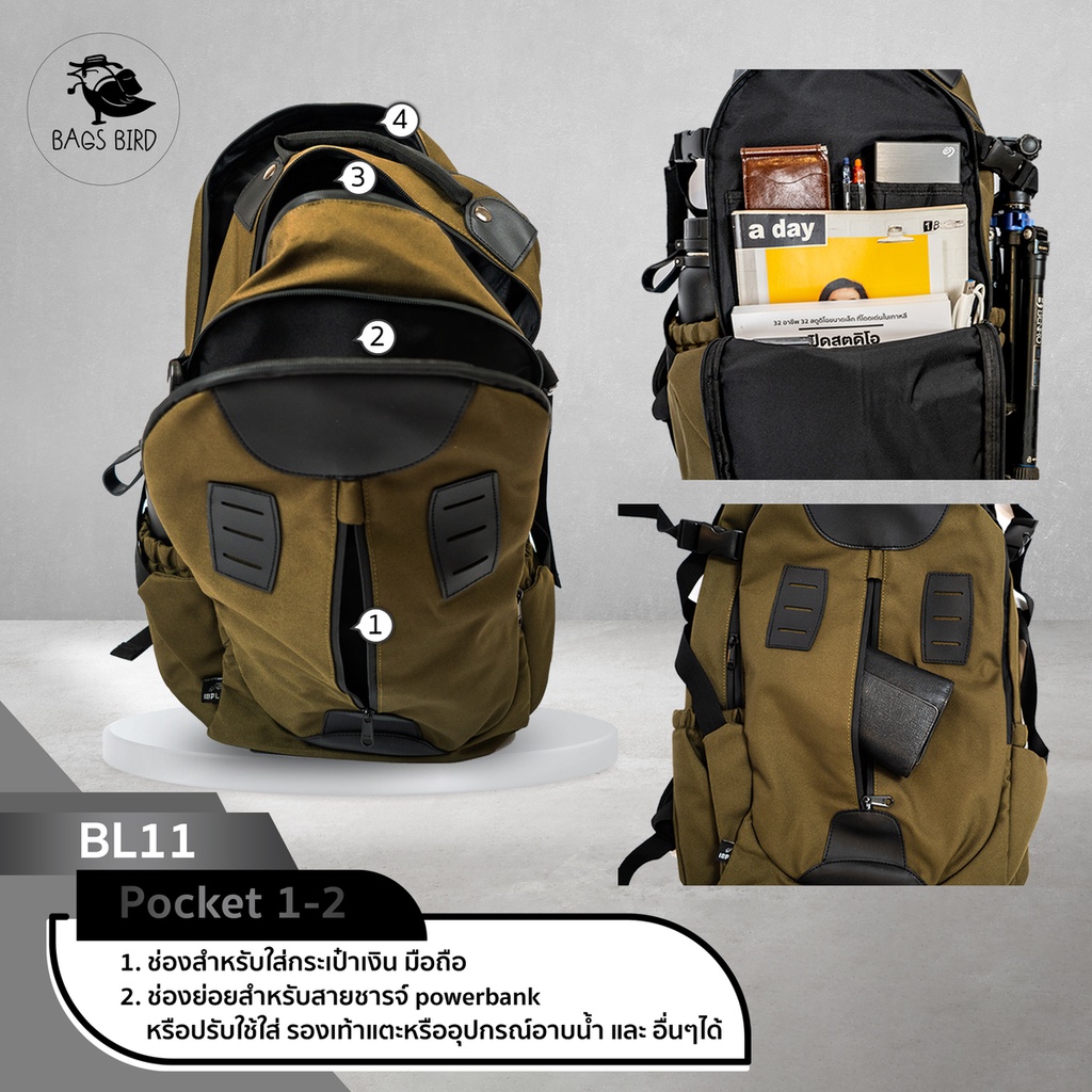 กระเป๋าเดินทาง ซิปกันนํ้า BL11 45L เนื้อผ้ากันน้ำWater Resistant Polyest(เดินทางประมาณ 3-5 วัน ...