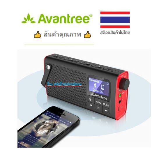 Avantree 3-in-1 Portable FM Radio with Bluetooth Speaker and SD Card ...