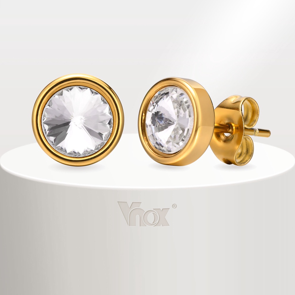 Vnox ชุดต่างหูจี้เห็ดน่ารัก ชุบทอง สร้อยคอเหล็ก ไร้สนิม สําหรับผู้หญิง ...