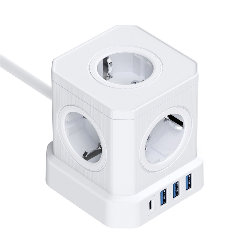 Kitchen Table Electrical Cube Socket Type C Fast Charger Vertical Power ...