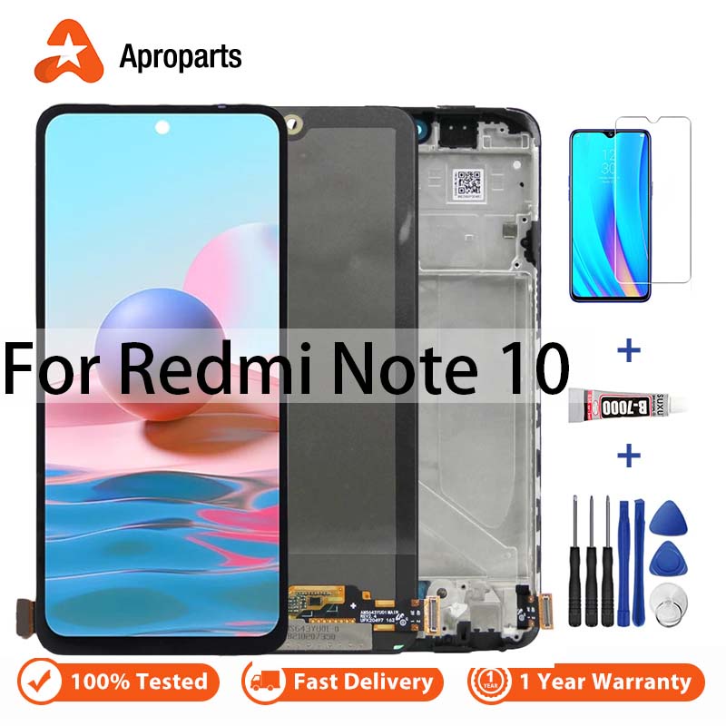 อะไหล่หน้าจอสัมผัสดิจิทัล LCD แบบเปลี่ยน สําหรับ Redmi Note 10 ...