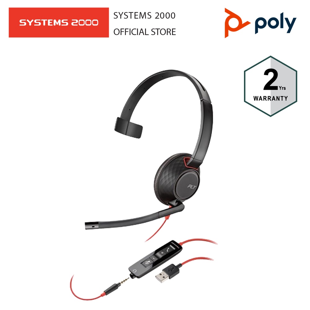 Blackwire 5200 Series USB Headset Poly, Formerly Plantronics Polycom ...