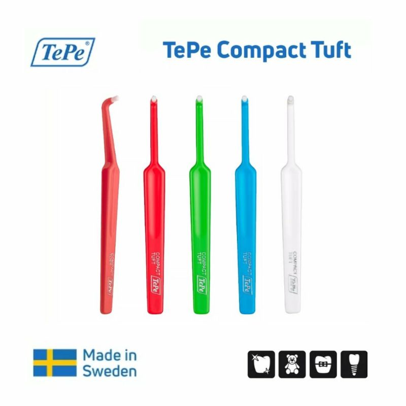 Tepe แปรงกระจุก TePe Compact Tuft ขนนุ่ม แน่น จากประเทศสวีเดน | Shopee ...