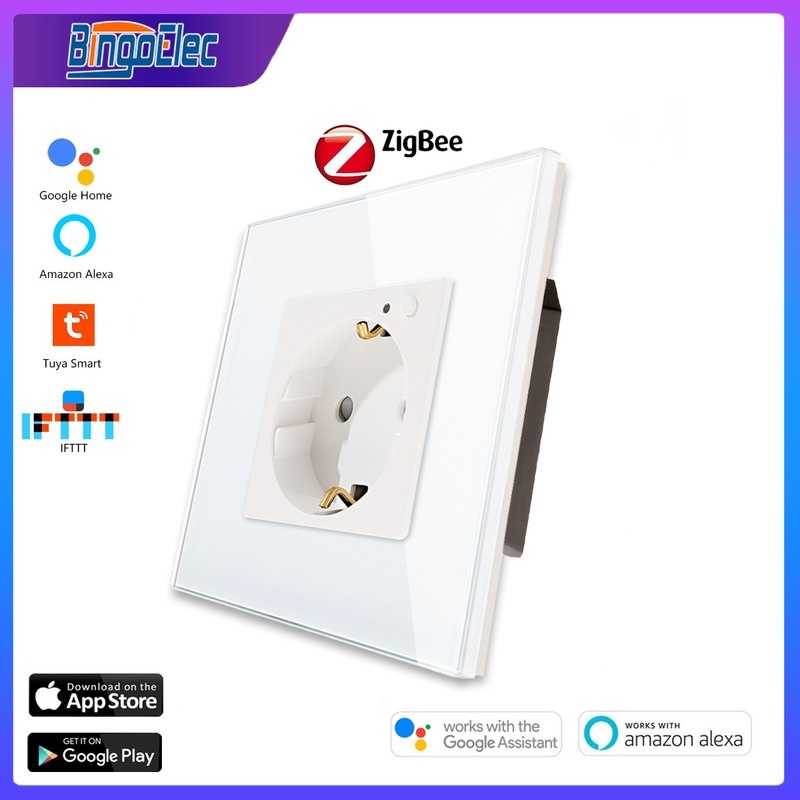 Bingoelec New ZigBee Wall Smart Power Sockets Plug Work With Tuya ...