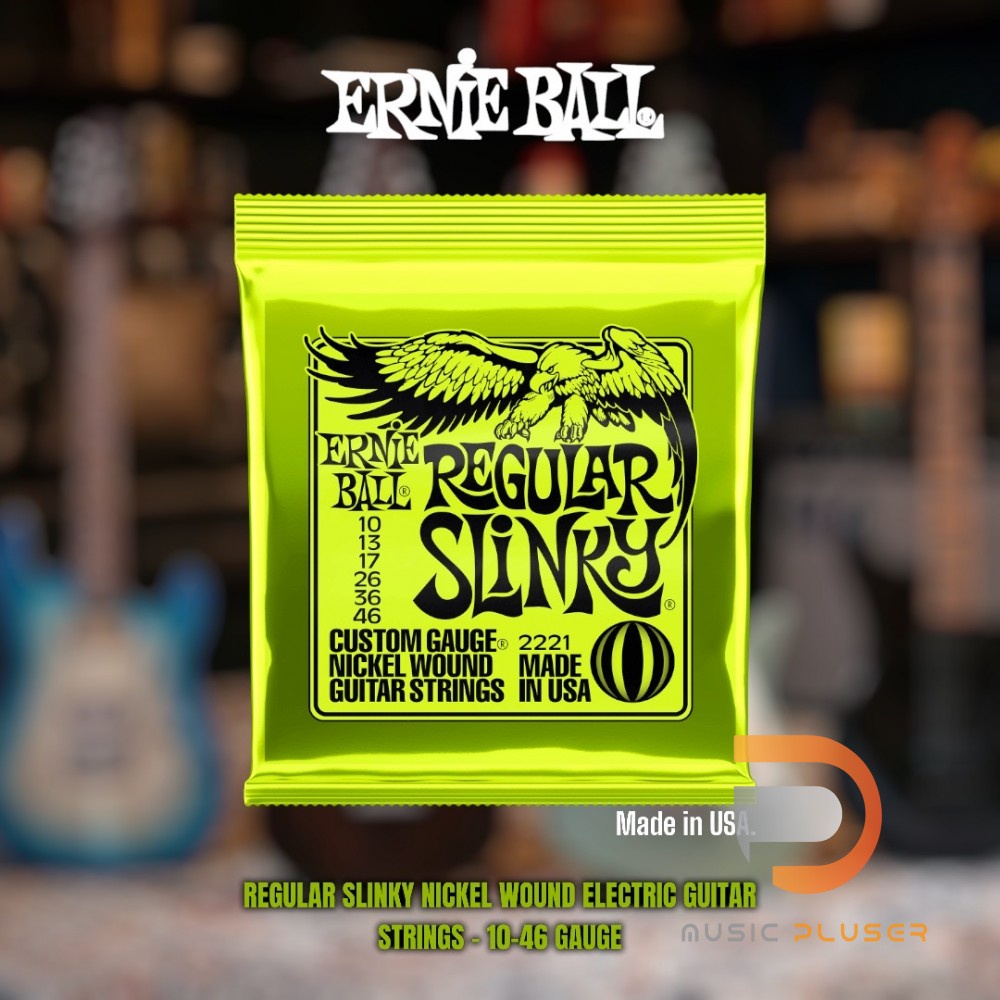 ERNIE BALL REGULAR SLINKY NICKEL WOUND ELECTRIC GUITAR STRINGS 10-46สายกีต้าร์ไฟฟ้าของแท้100% ...