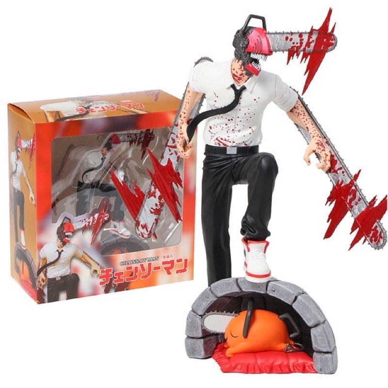Chainsaw Man Denji & Sleeping Pochita PVC Figure with Box 20 cm ...