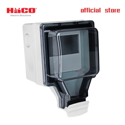 HACO รุ่น WH-S66 กล่องกันน้ำ IP66 สำหรับปลั๊กกราวด์คู่ 3 gang TJ Weatherproof Surface Box ...