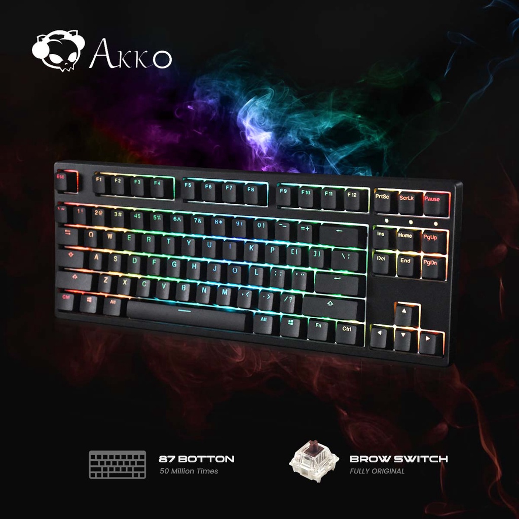 AKKO คีย์บอร์ดเกมมิ่ง มีไฟ รุ่น 3087S Shine RGB แป้นพิมพ์ภาษาอังกฤษ ...