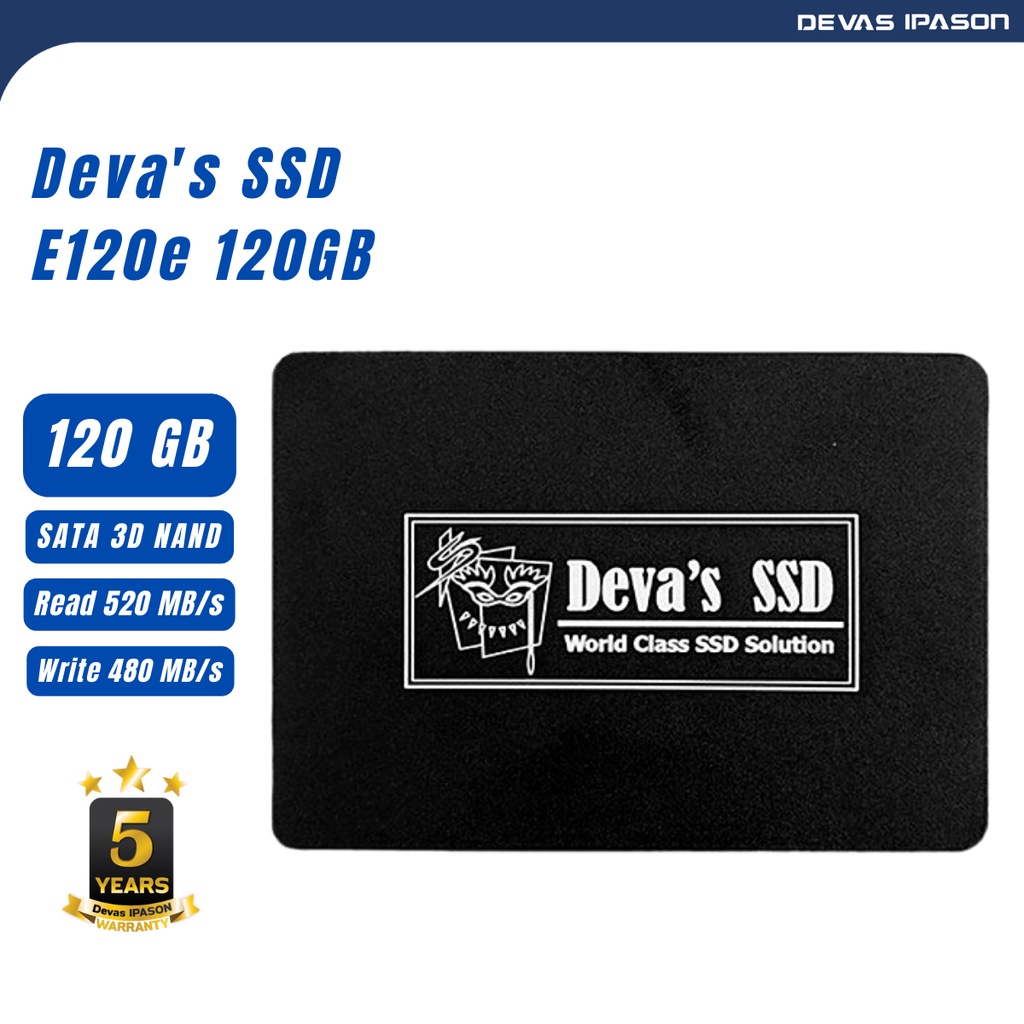 Devas SSD รุ่น E120e ขนาด 120 GB (3D NAND - 520480 MBs) - รับประกัน 5 ปี โดย Devas IPASON ...