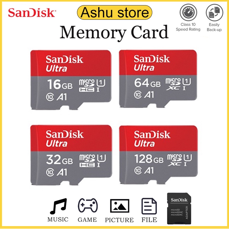 การ์ดหน่วยความจำ SD card 32GB 64GB 128GB 256GB Class10 Microsd A1 ฟรีอะ ...