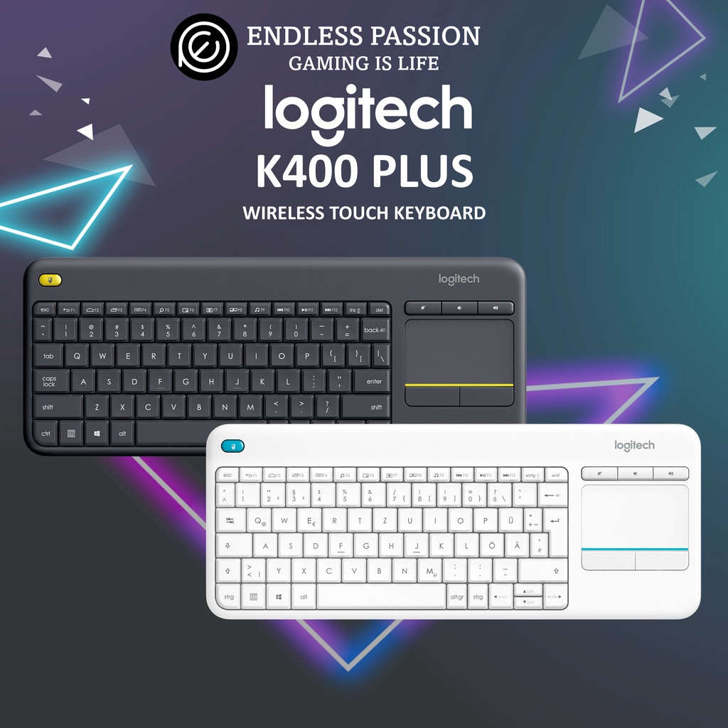 Logitech K400 Plus Wireless Touch TV Keyboard With Easy Media Control ...