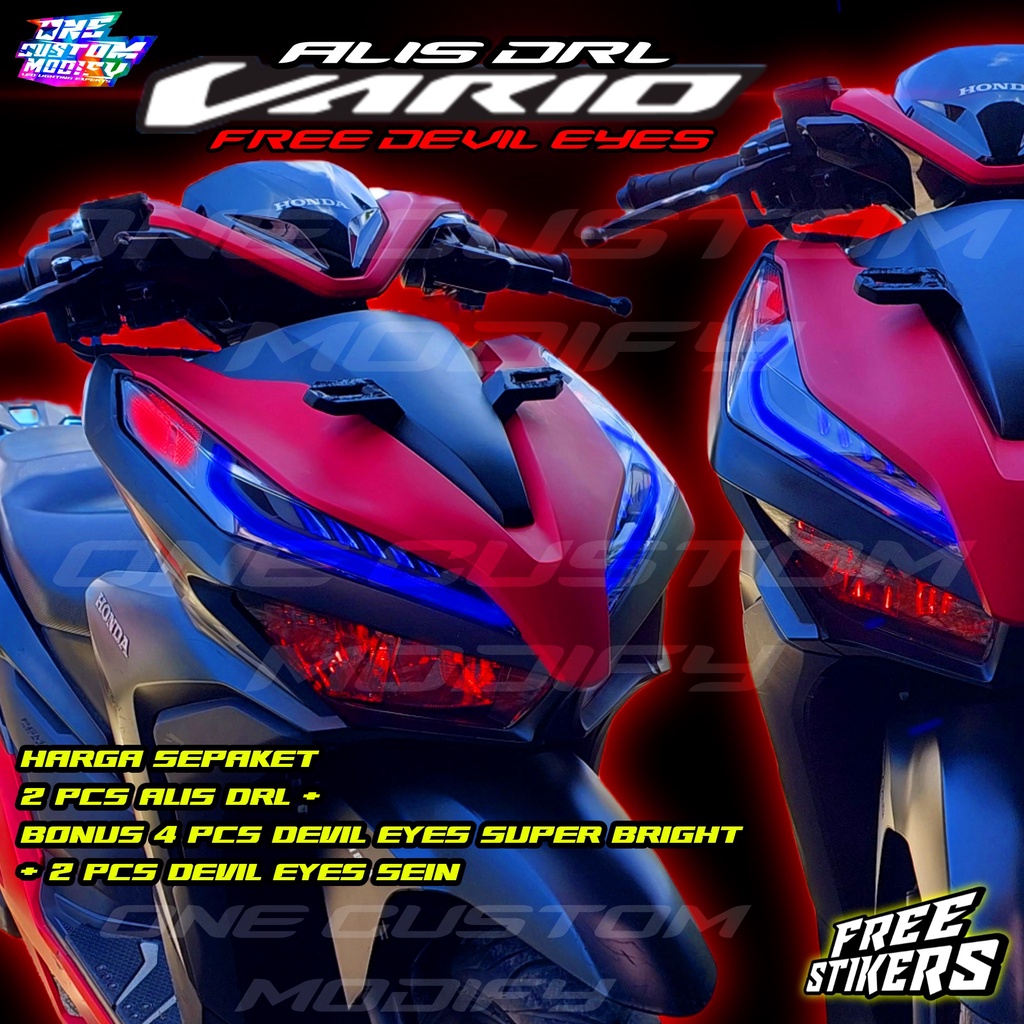 ไฟเลี้ยวติดคิ้ว LED V4 BONUS DEVIL EYES สําหรับรถจักรยานยนต์ VARIO 125 ...