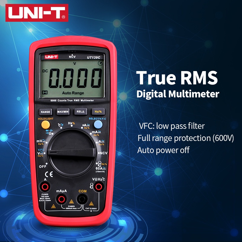 UNI-T UT139C UNIT Digital Multimeter Auto Range True RMS Meter ...