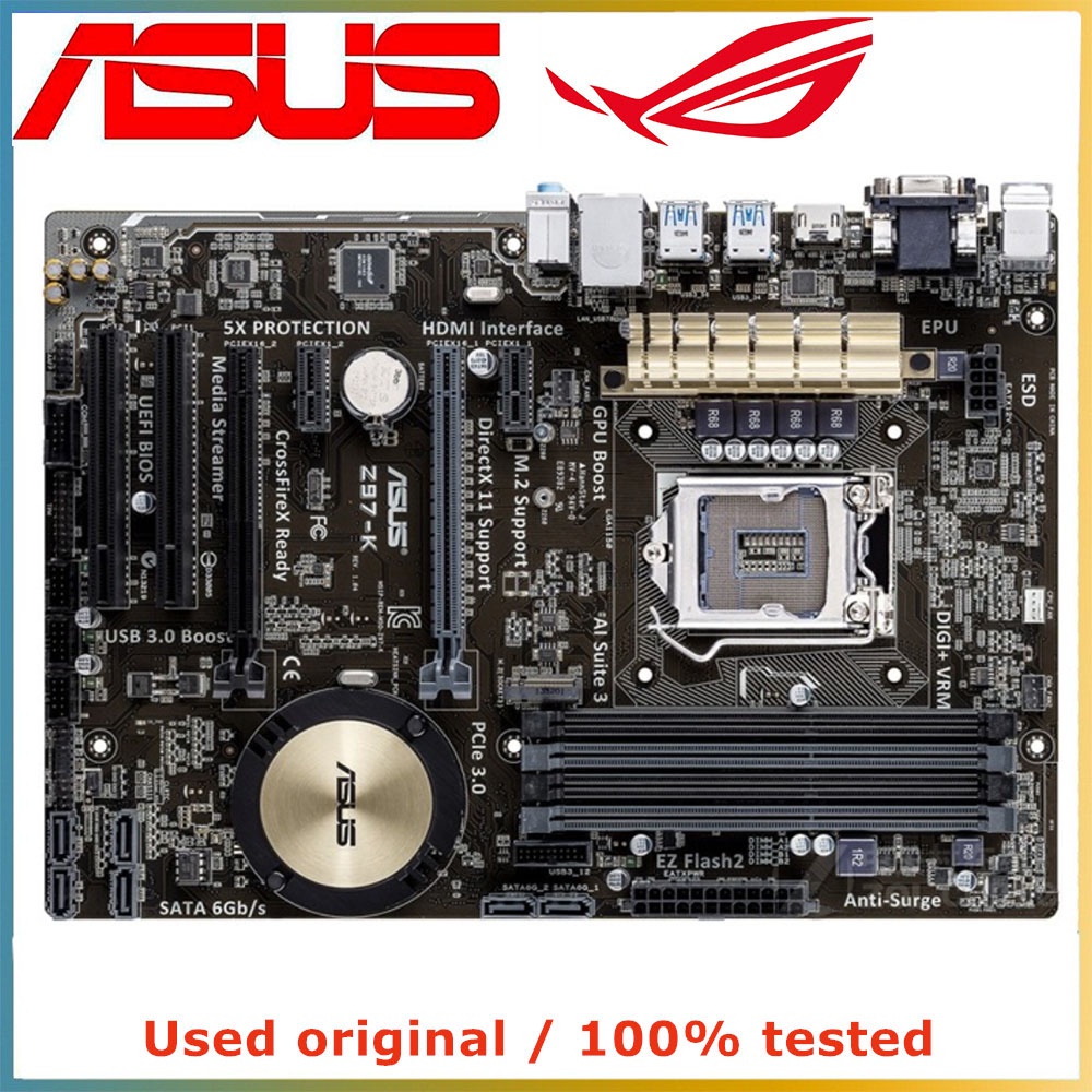 For Intel Z97 LGA 1150 CPU For ASUS Z97-K Motherboard Computer Socket ...