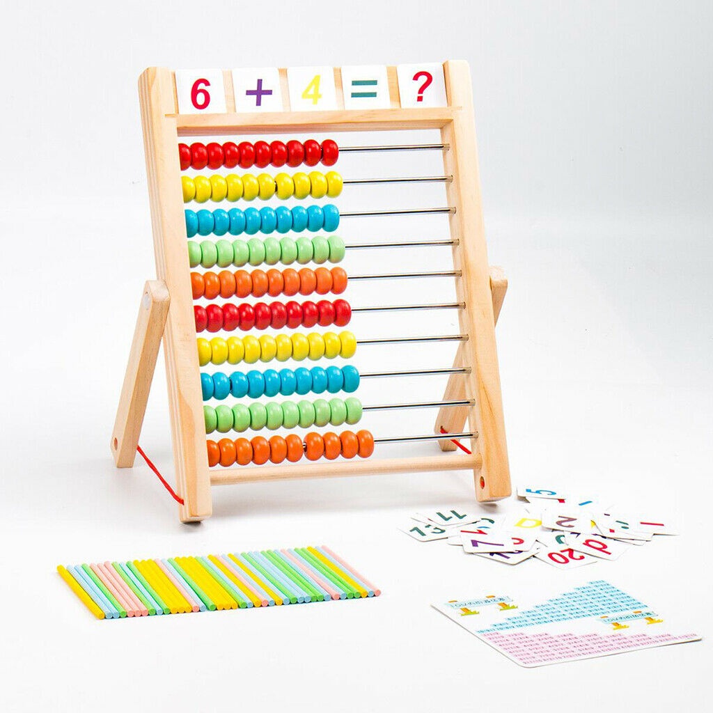FLIPPED Maths Learning Aids Wooden Abacus Calculating Beads Counting ...