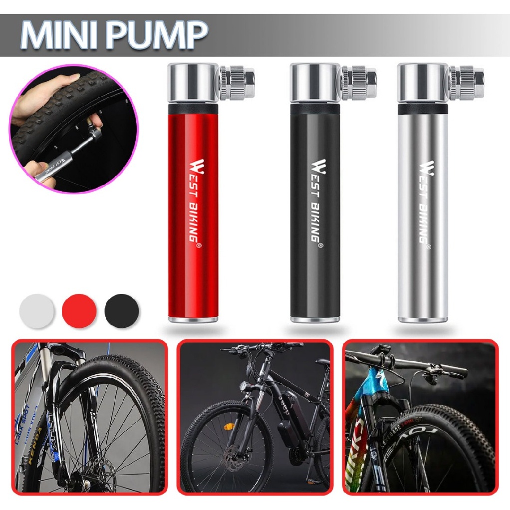 Sulie Mini Bicycle Hand Air Pump Tire Inflator Schrader Presta Valve ...