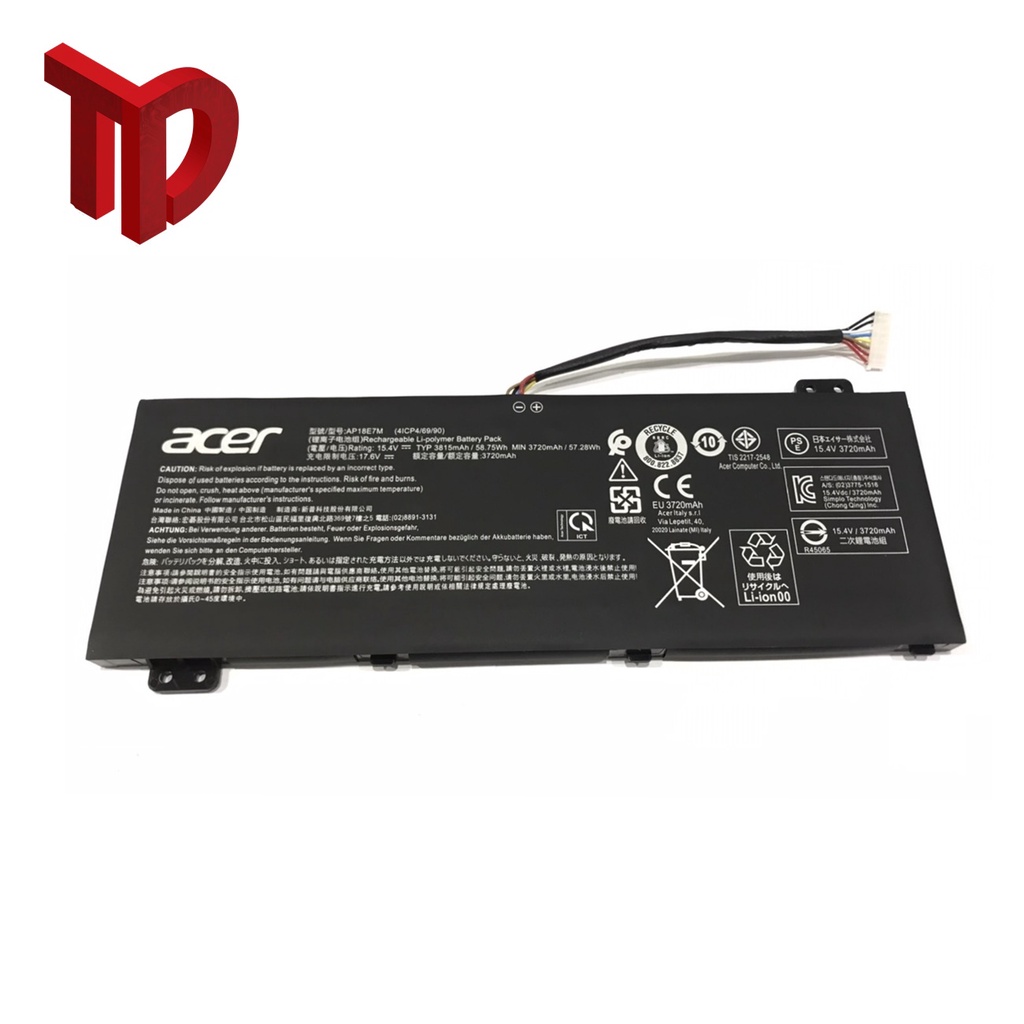 BATTERY ACER AP18E7M แท้ ORG ใช้ได้กับรุ่น Nitro 5 AN515-54 Nitro 7 ...