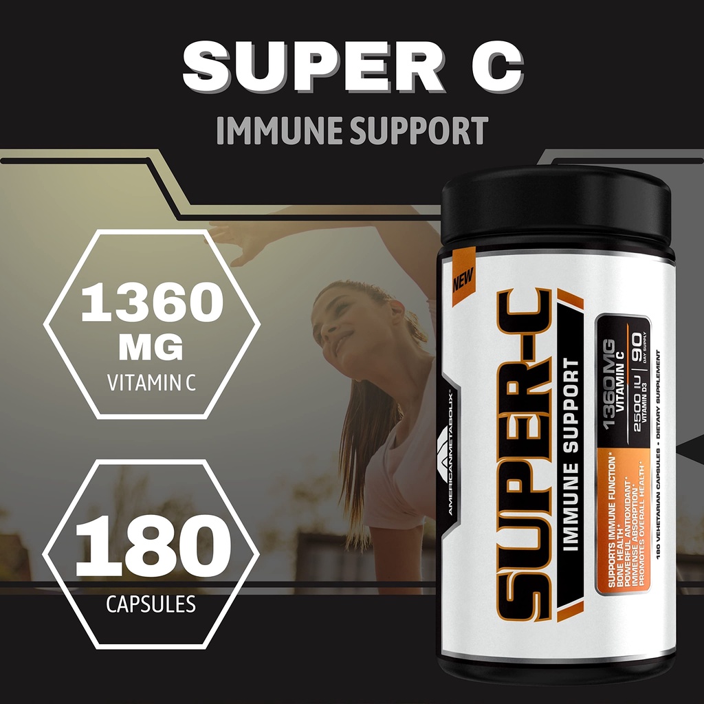 วิตามินซี ดี ซิงค์ สำหรับนักกีฬา American Metabolix Vitamin C Super-C ...