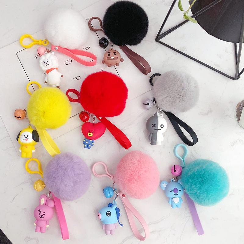 Kawaii Bt21 Plush Toy Chimmy RJ Cooky Shooky Mang Koya Cartoon Silicone Stuffed Bag Accessories ...