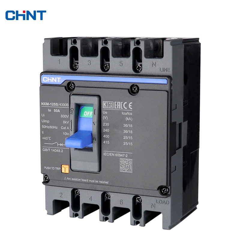 CHINT MCCB รุ่น NXM-125S/4300B 4P 25kA โมลเคสเซอร์กิตเบรกเกอร์ อุปกรณ์ควบคุม เบรกเกอร์ตัดไฟ ...