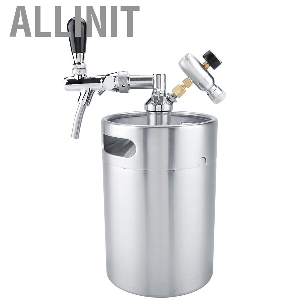 Allinit Stainless Steel Beer Keg 5L Mini Stainless Steel Keg with ...