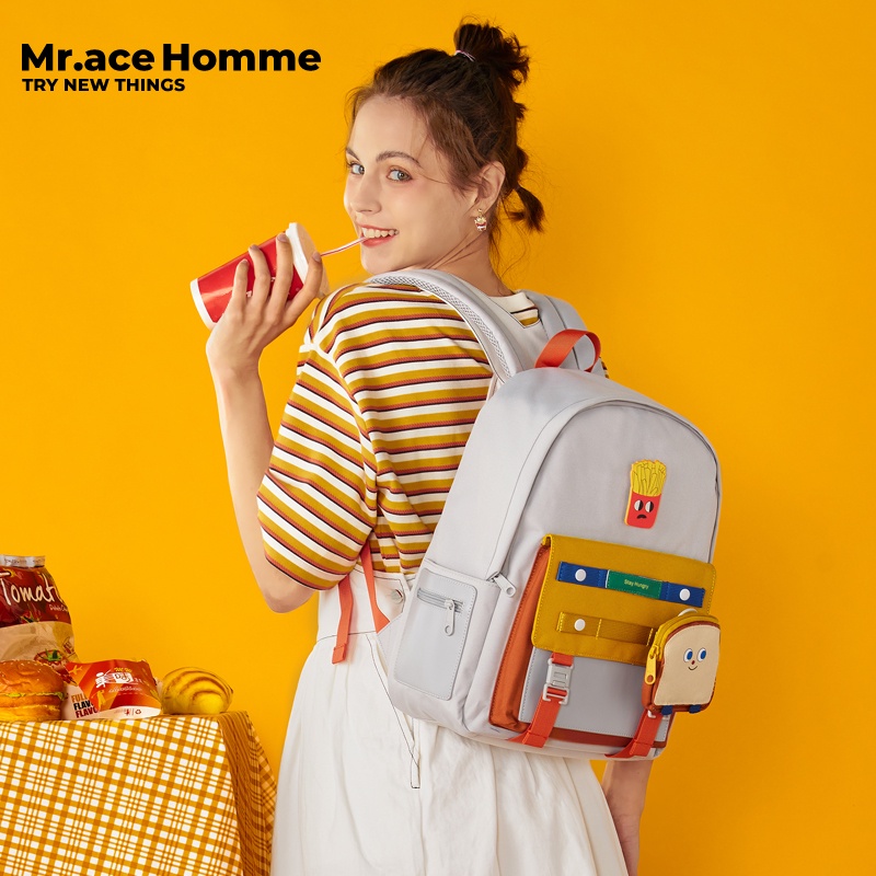 Mr. ace Homme Foodie Series Backpack กระเป๋าเป้สะพายหลัง ใส่แล็ปท็อปได้ ...